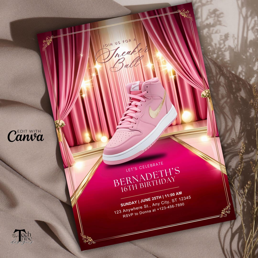 Sneaker Ball Invite | Custom Sneaker Gala Flyer & Printable Party ...