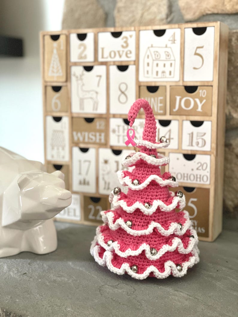 Crochet Christmas Tree, Pink Ribbon, Silver Bells, Breast Cancer ...