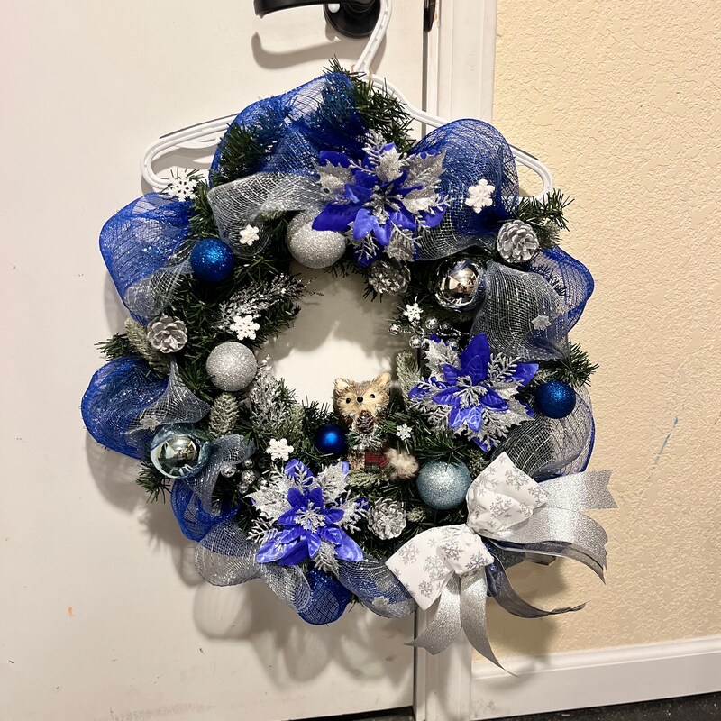 Blue Christmas Wreath - Etsy