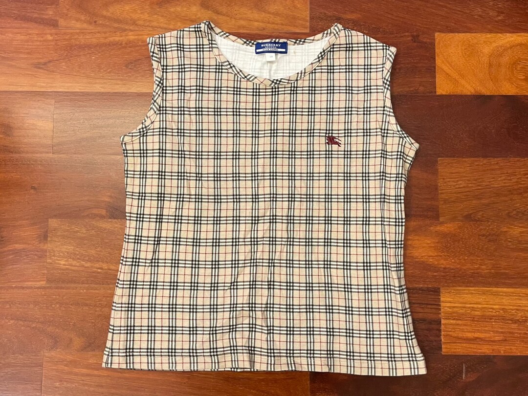Vintage Burberry Novacheck Tank Top Logo Embroidered - Etsy