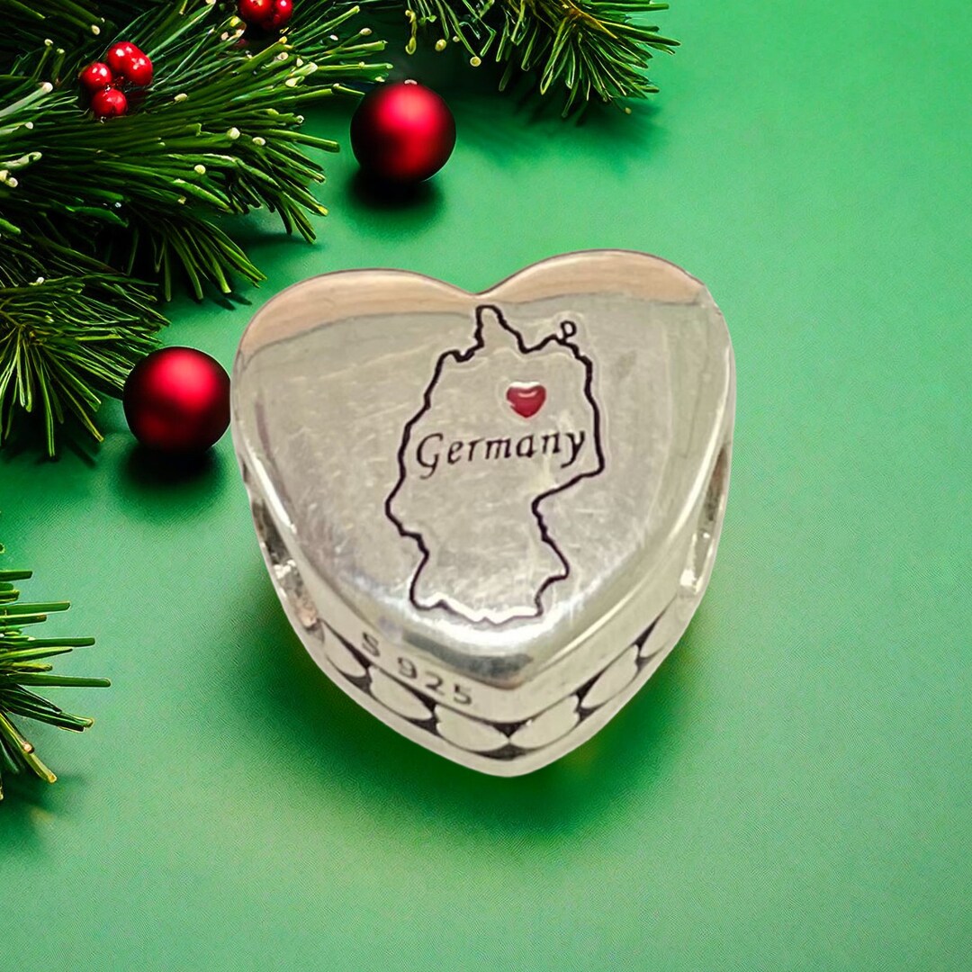 Pandora Länder-charm Germany Sterling Silber Rot Charm Heart Pendant ...