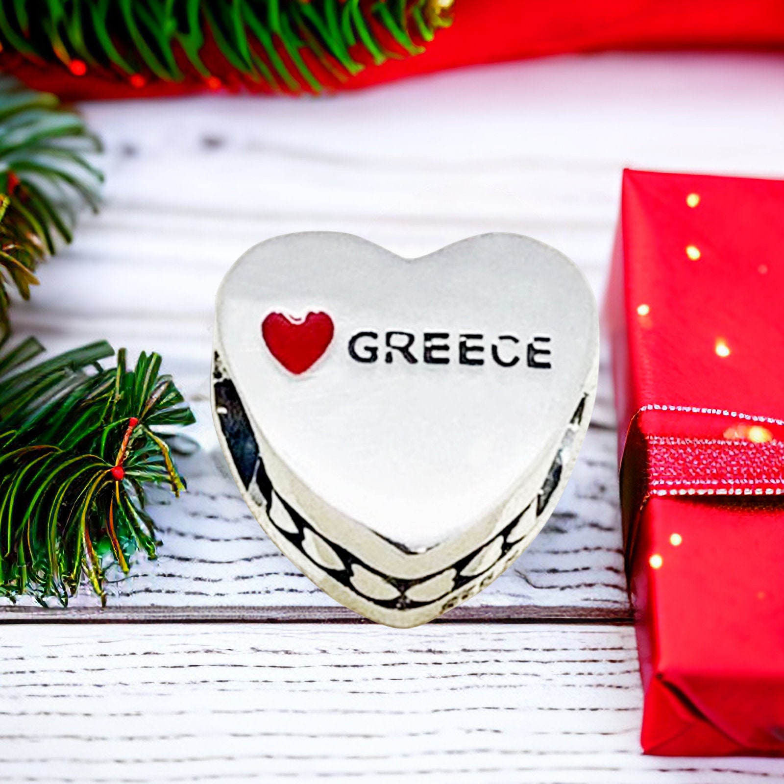 Pandora Greece Flag Exclusive Heart Bead Charm Love Greece,bead Charms ...