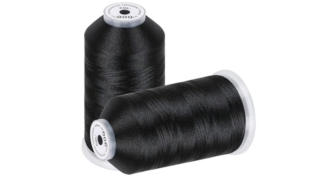 Black 5000M Embroidery Machine Thread 85 WT Use for Commercial and ...