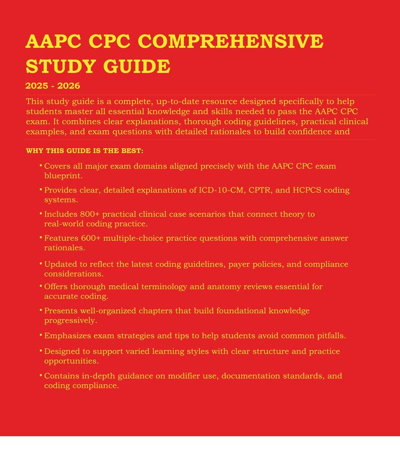 AAPC CPC Comprehensive Study Guide 2025 - Etsy