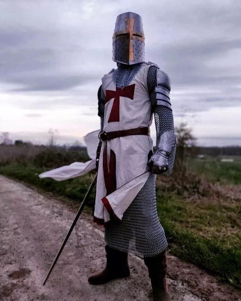 Medieval Knight Templar Full Body Armor Suit-historical Reenactment ...