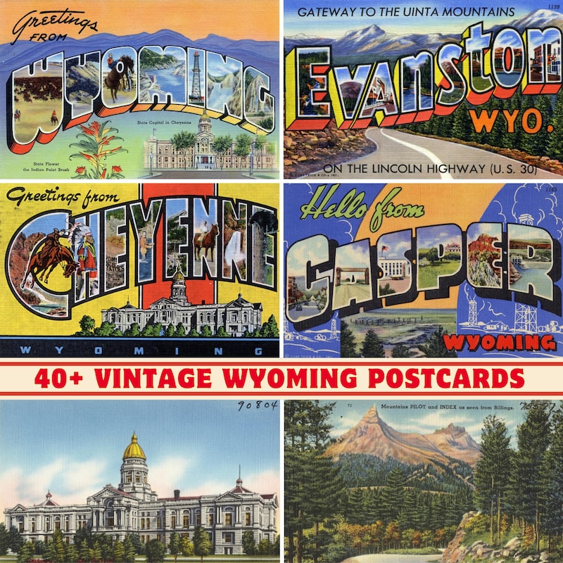 Vintage Wyoming Postcards - Etsy