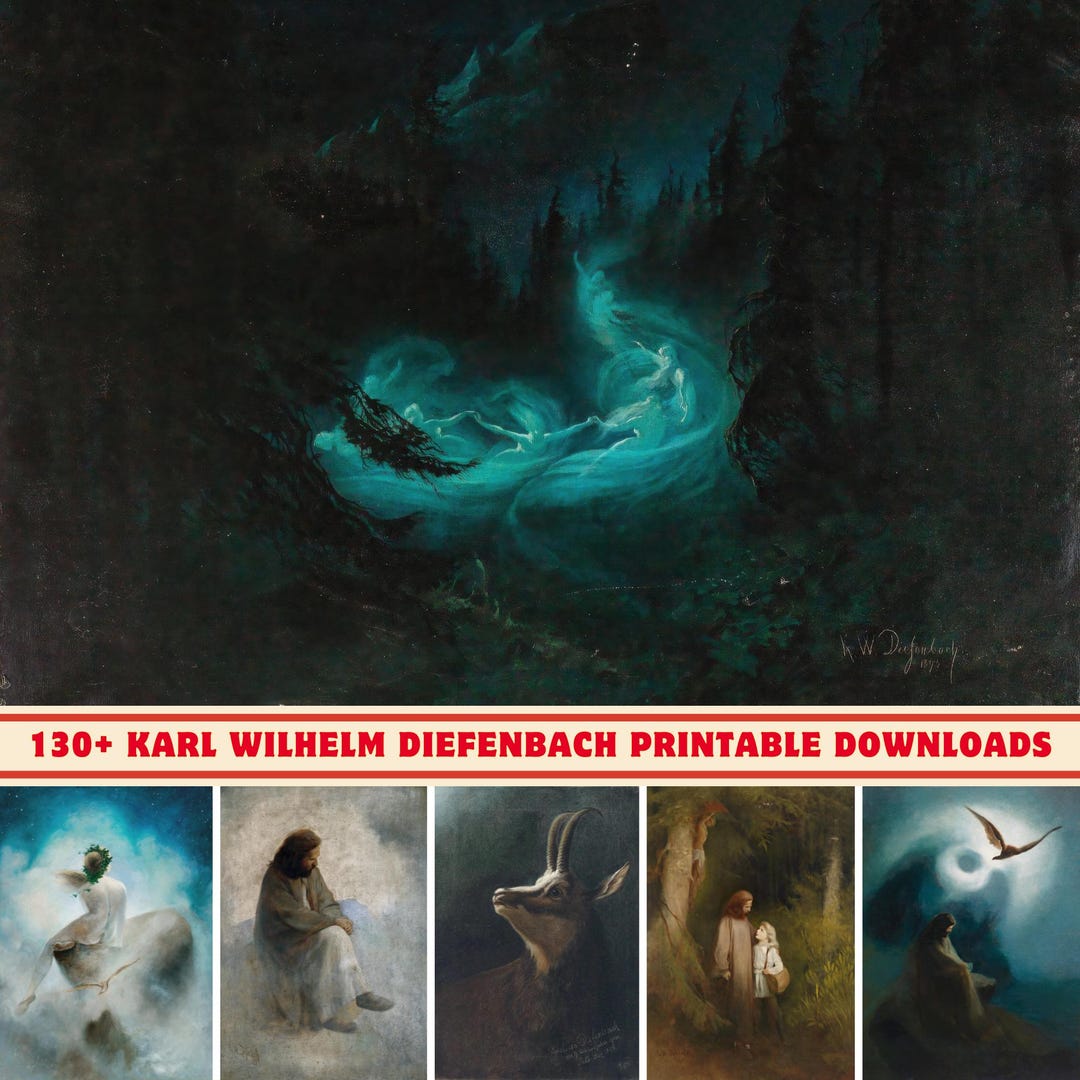 130+ High-res Karl Wilhelm Diefenbach Art Collection | 300 DPI Printable | Digital Print Set ...