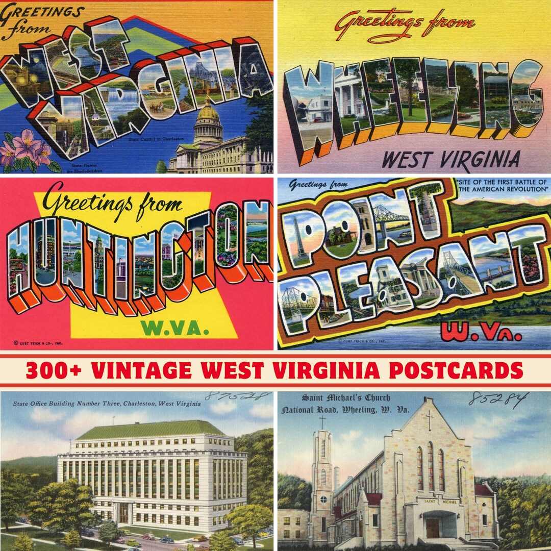 300+ Vintage West Virginia State Greeting Card & Postcard Collection ...