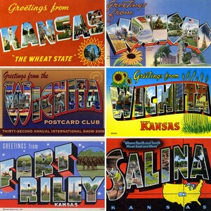 60+ Vintage Kansas State Greeting Card & Postcard Collection | 300 DPI ...