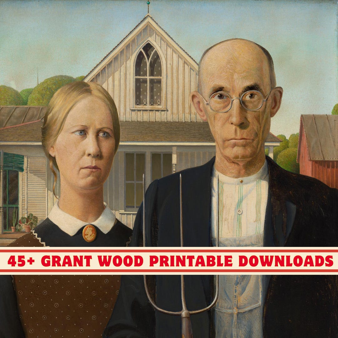 45+ High-res Grant Wood Art Collection | 300 DPI Printable | Digital ...