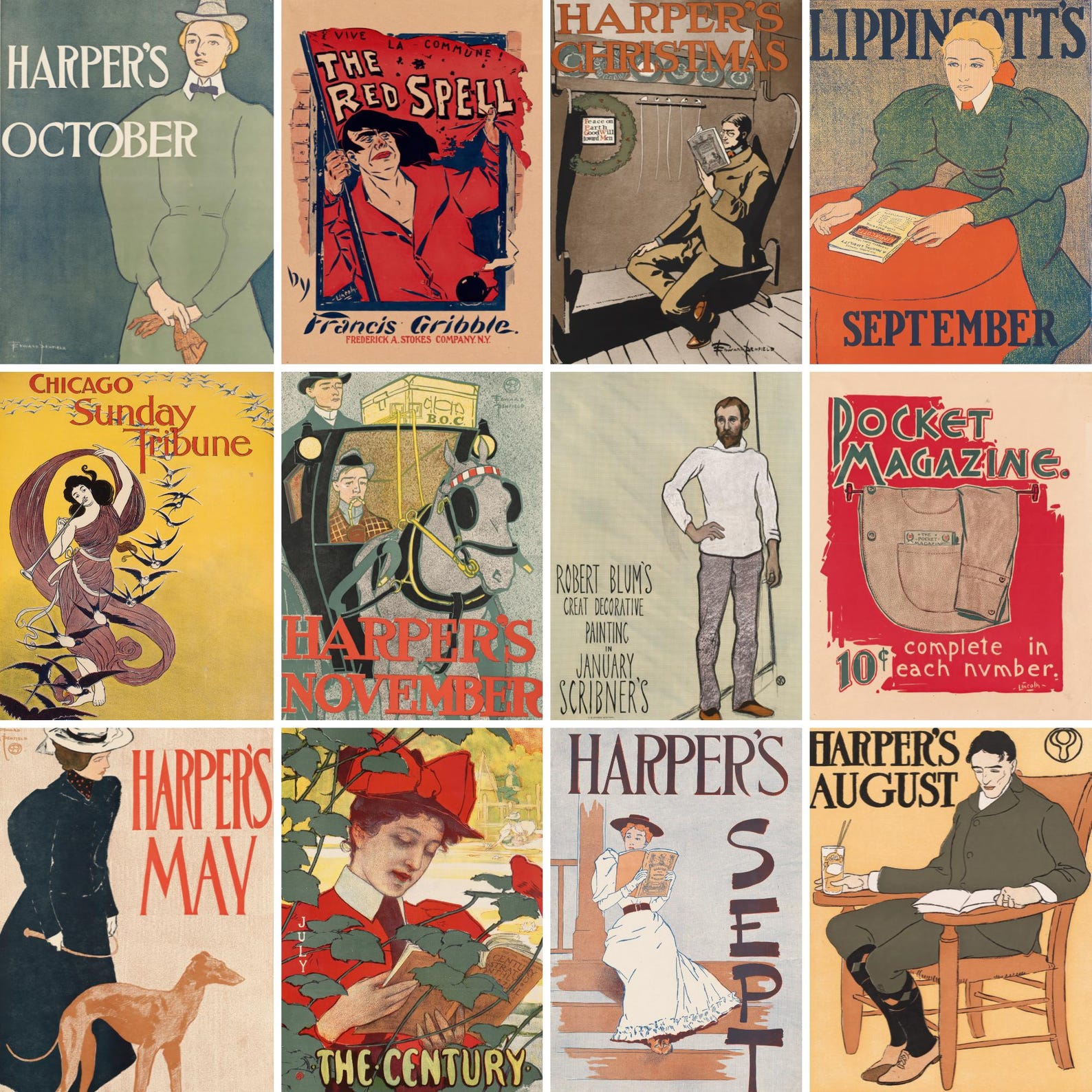 Vintage American Art Poster Collection: 590 Retro Prints (digital ...