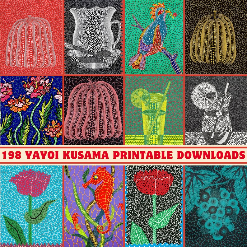 198 High-res Yayoi Kusama Art Collection 300 DPI Printable Digital ...