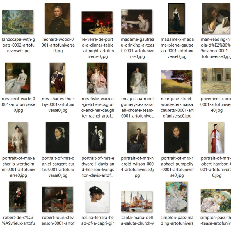 John Singer Sargent Art Collection: 750+ High-res Digital Prints (300 ...