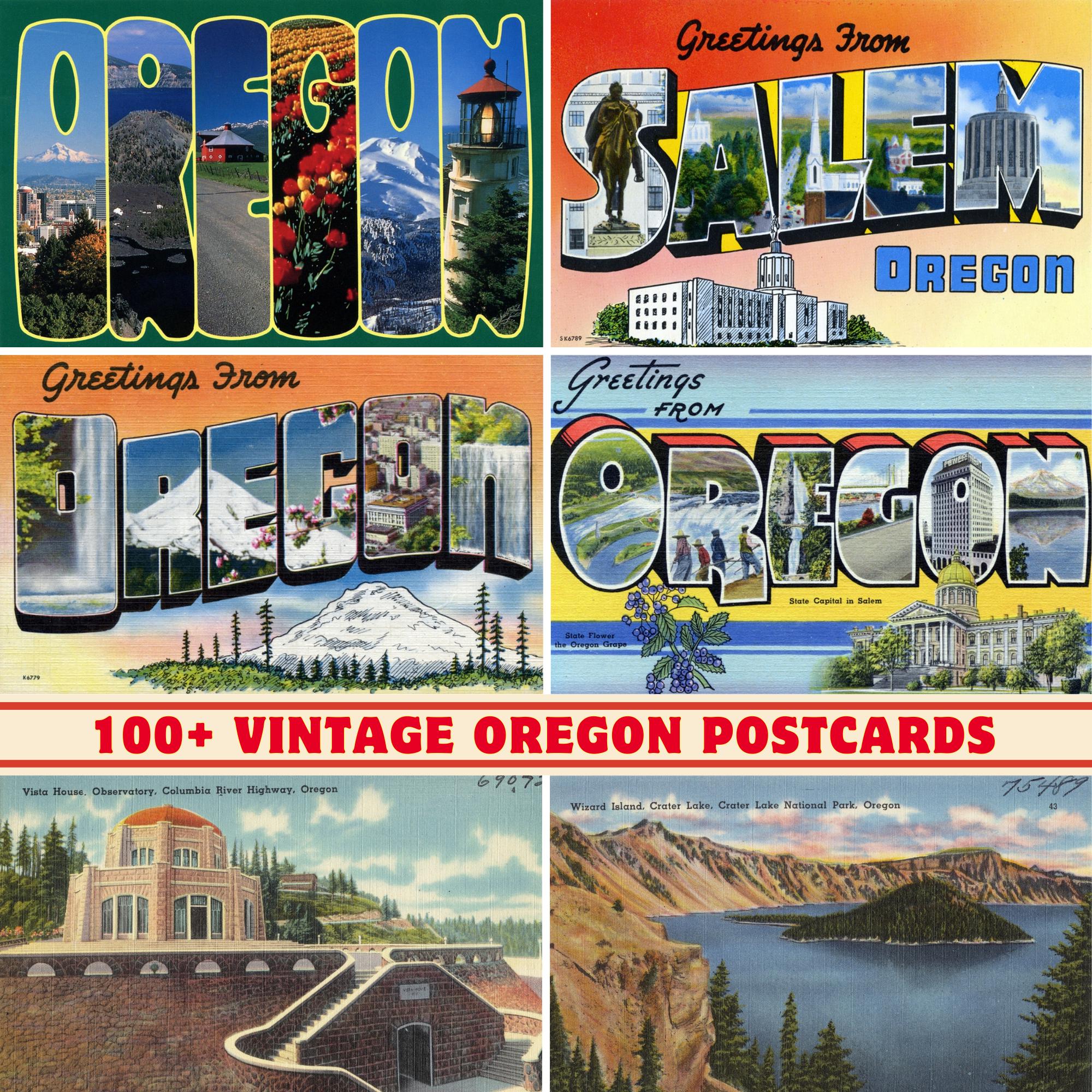 Vintage Oregon Postcard Collection: 100+ Oregon Landmarks (digital ...