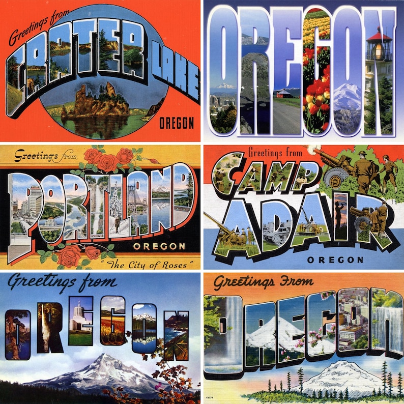 Vintage Oregon Postcard Collection: 100+ Oregon Landmarks (digital ...