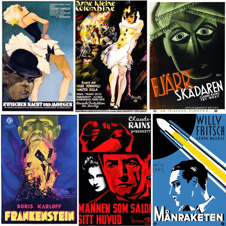650+ Classic Film Posters 1910-1965: Retro Cinema Wall Art (300 DPI ...