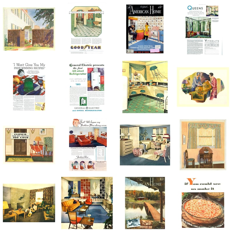 Vintage House & Garden Postcard Collection: 300 DPI Printable (PDF ...