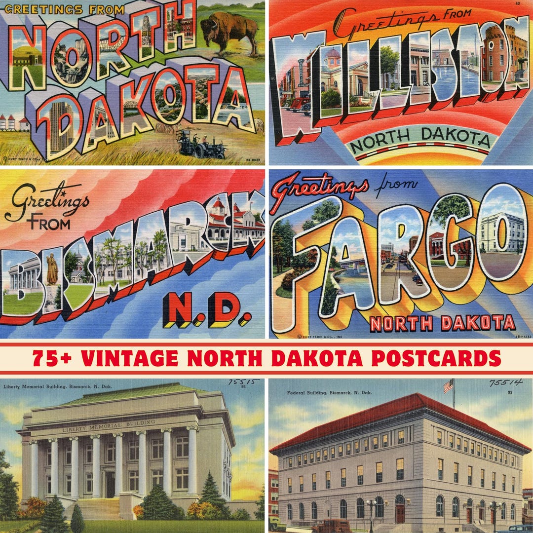 75+ Vintage North Dakota State Greeting Card & Postcard Collection ...