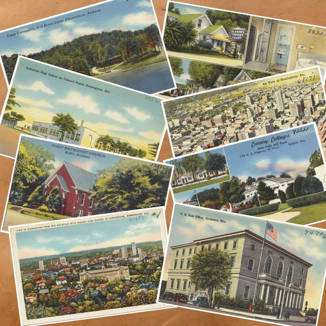 130+ Vintage Alabama Postcard Collection: Landmarks & Scenery (300 DPI ...