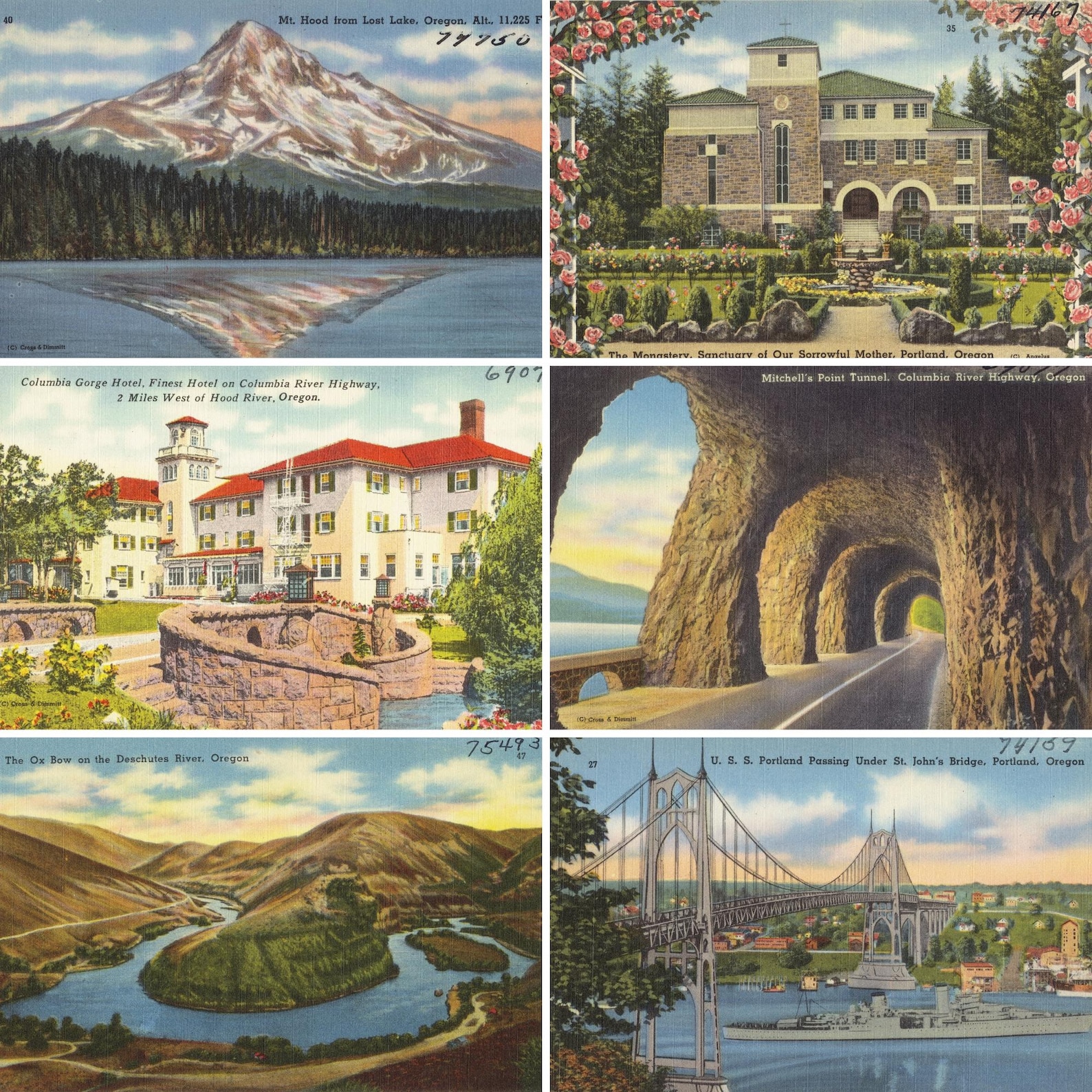 Vintage Oregon Postcard Collection: 100+ Oregon Landmarks (digital ...