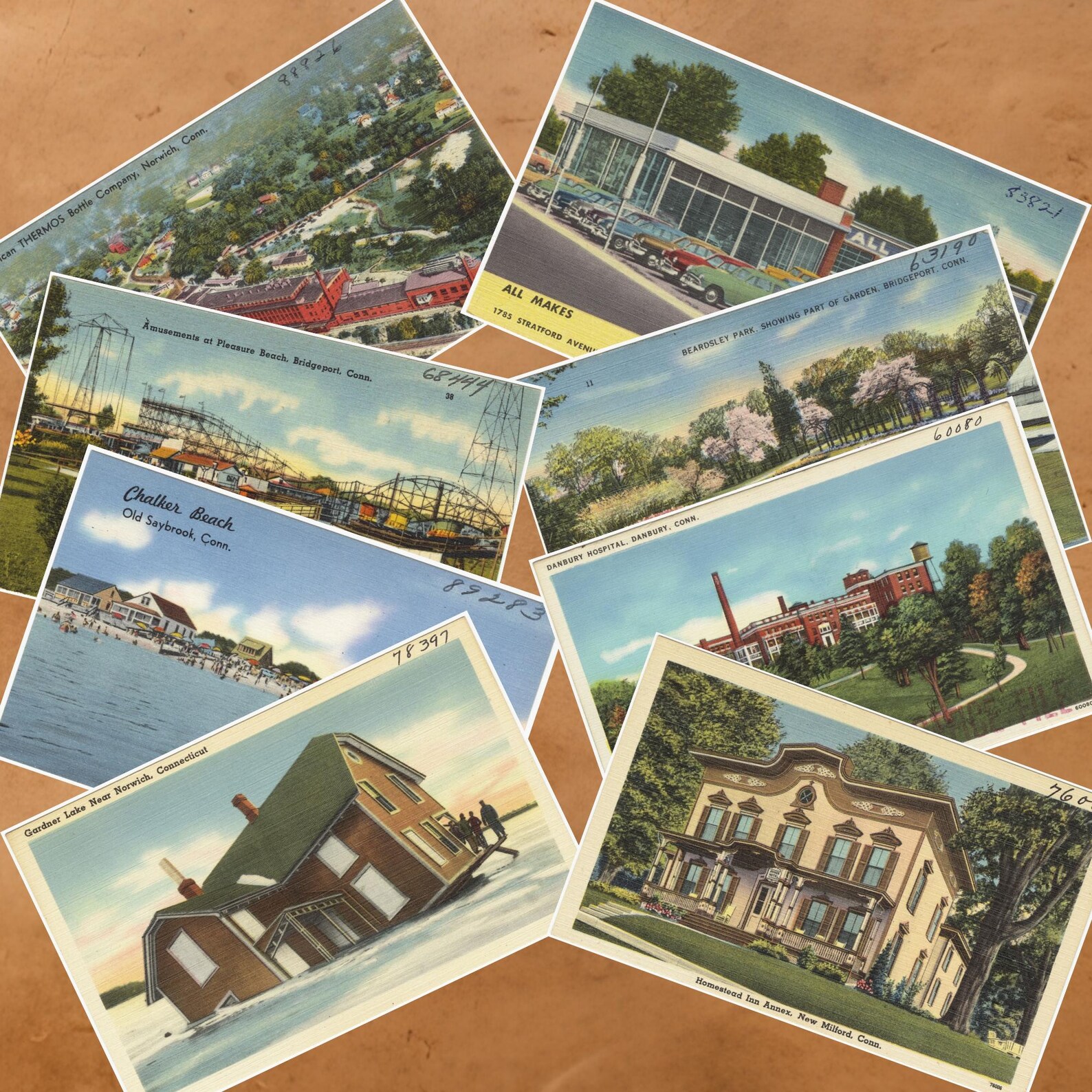 500 Vintage Connecticut State Greeting Card & Postcard Collection 300 ...