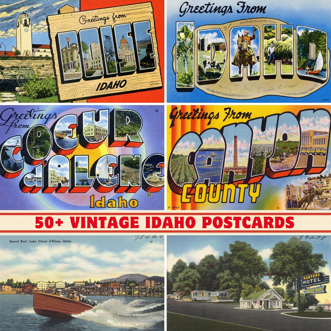 50+ Vintage Idaho State Greeting Card & Postcard Collection | 300 DPI ...