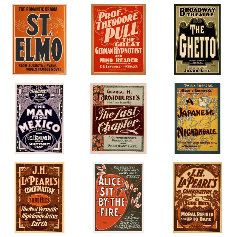 Vintage Theater Poster Collection: 19th-20th Century Playbill Art (300 ...
