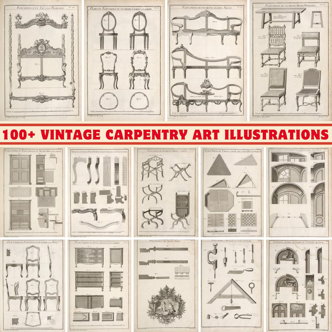 100+ Vintage Carpentry Art Prints Collection: High-quality |300 DPI ...