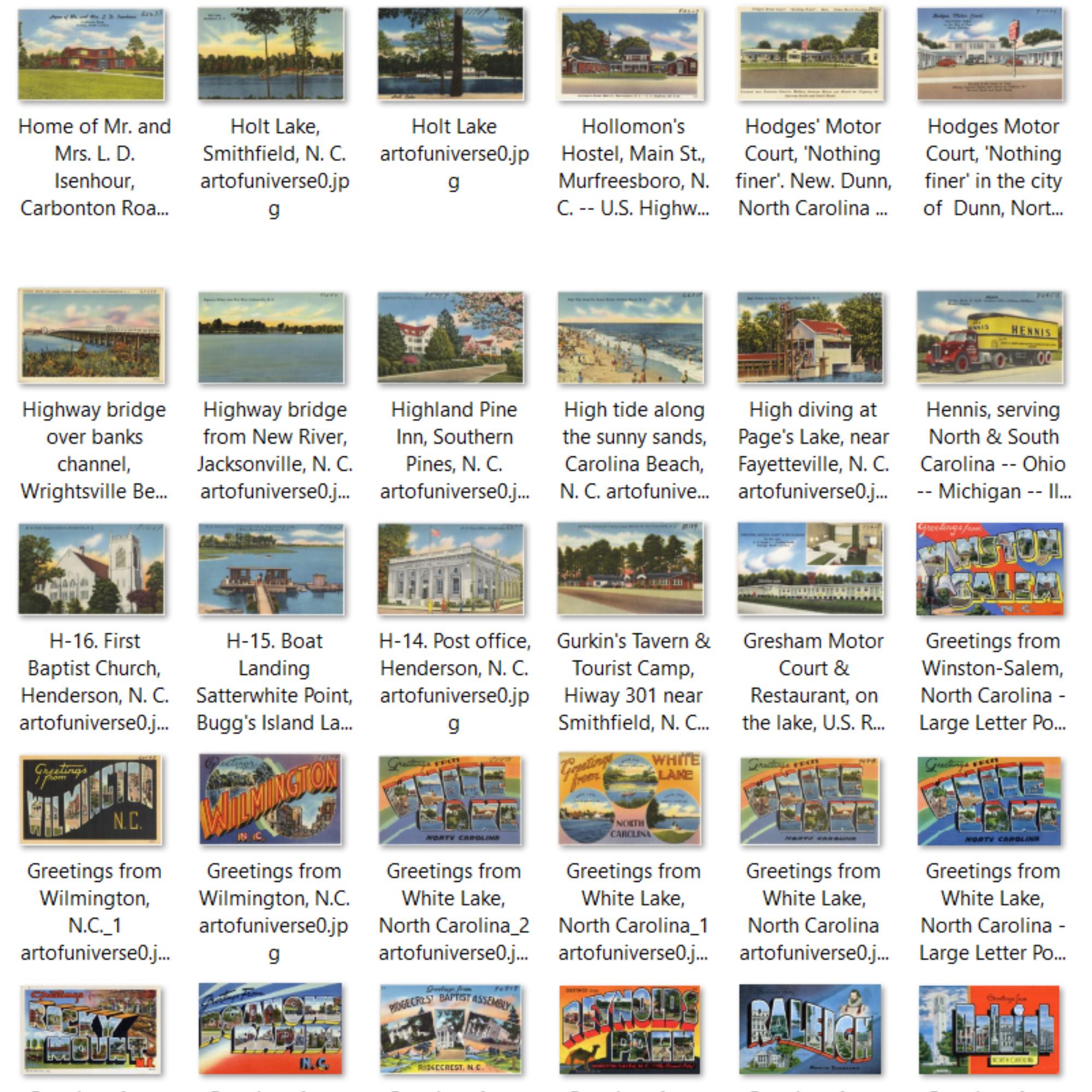 Vintage North Carolina Postcard Collection: 750+ Printable Landmarks ...