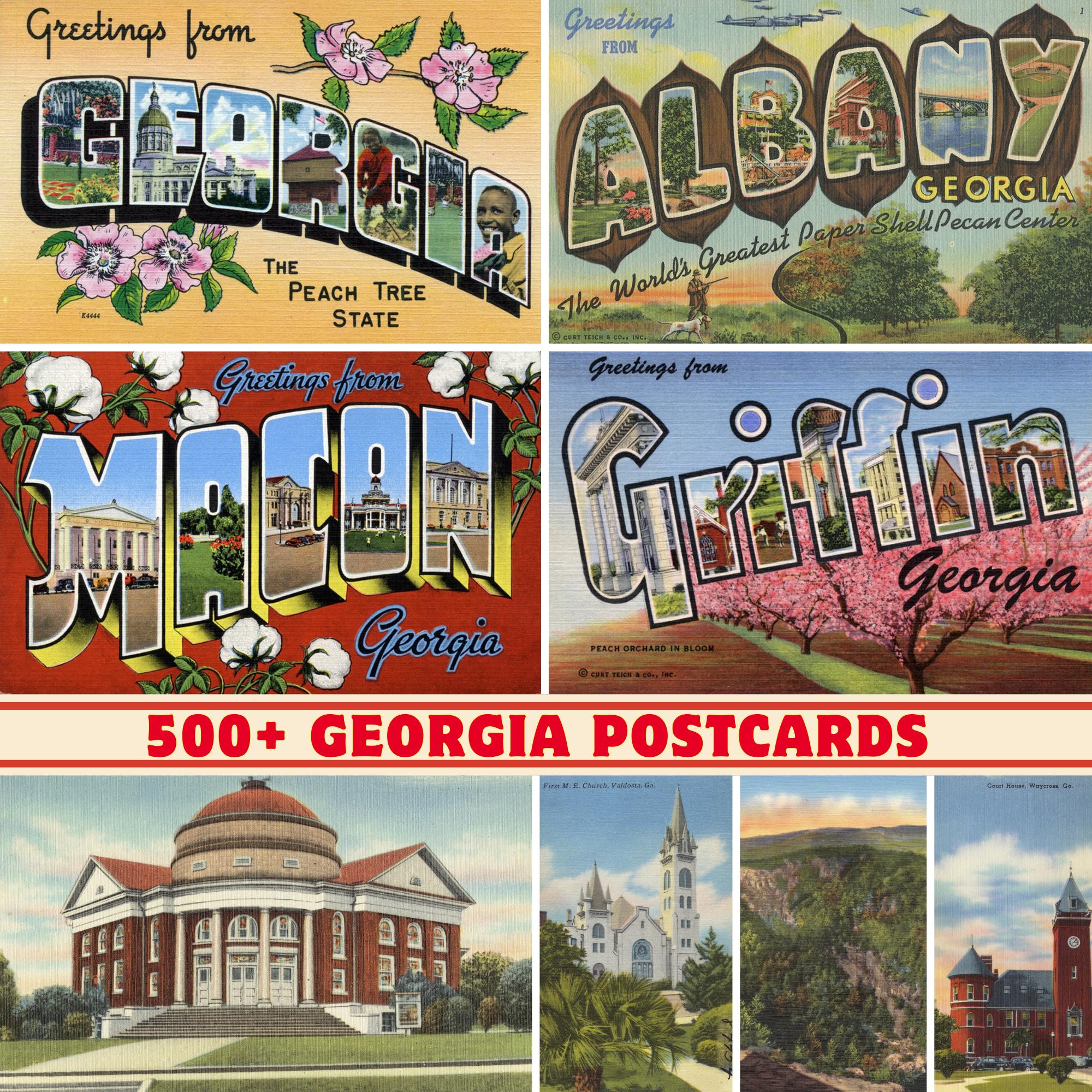 Vintage Georgia Postcards GA, Atlanta Majestic Hotel Vintage