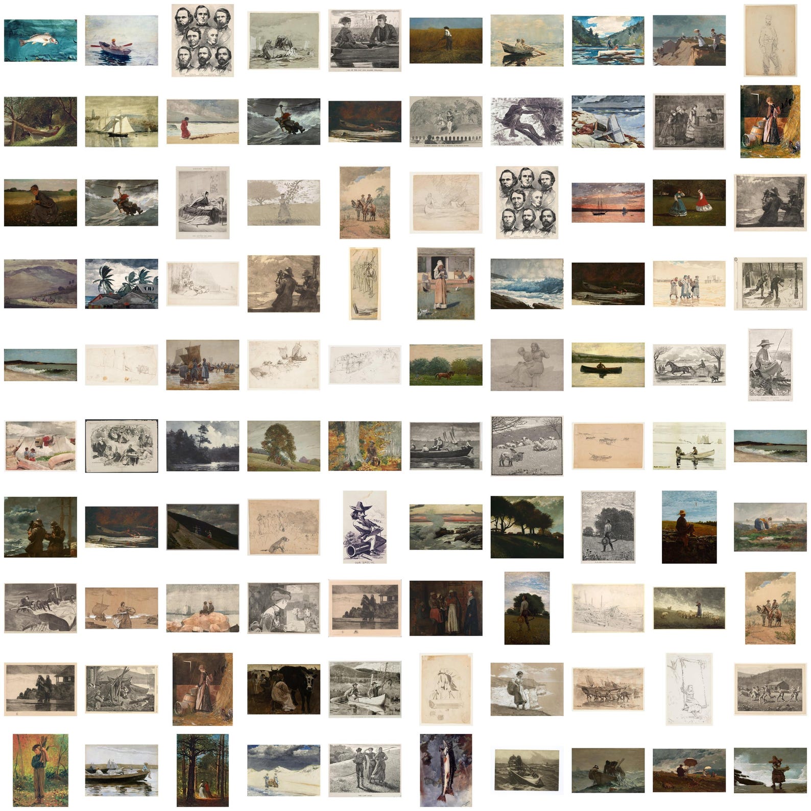 Winslow Homer Art Collection: 1500+ Marine & Realism Prints (digital ...