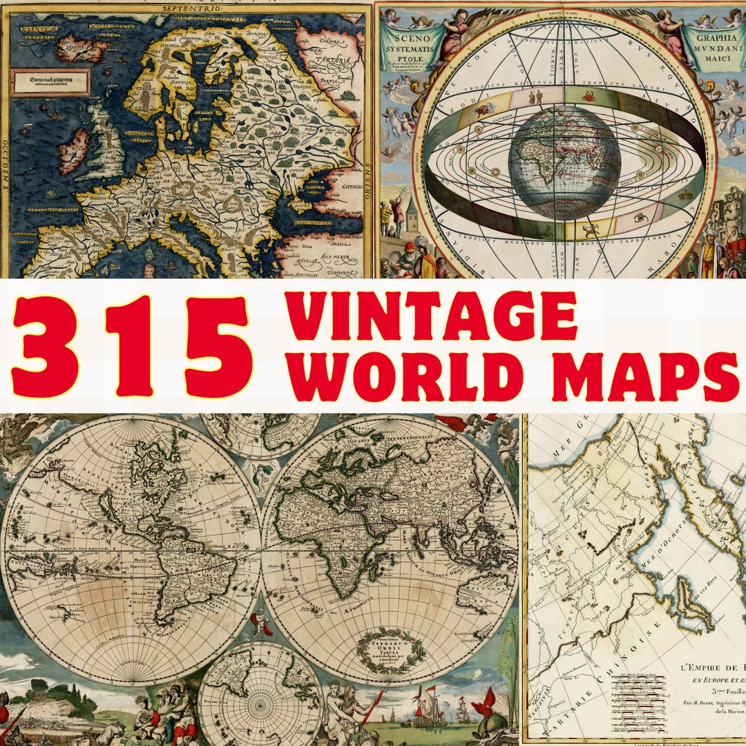 315 Vintage World Atlases & Maps 1493-1860 High-quality, Printable ...