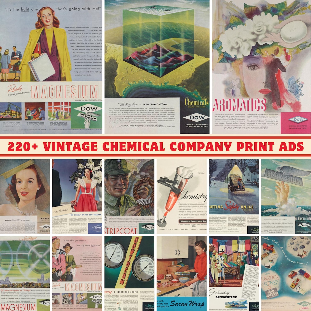 220+ Vintage Chemical Company Ads: Printable Chemistry Posters (300 DPI ...