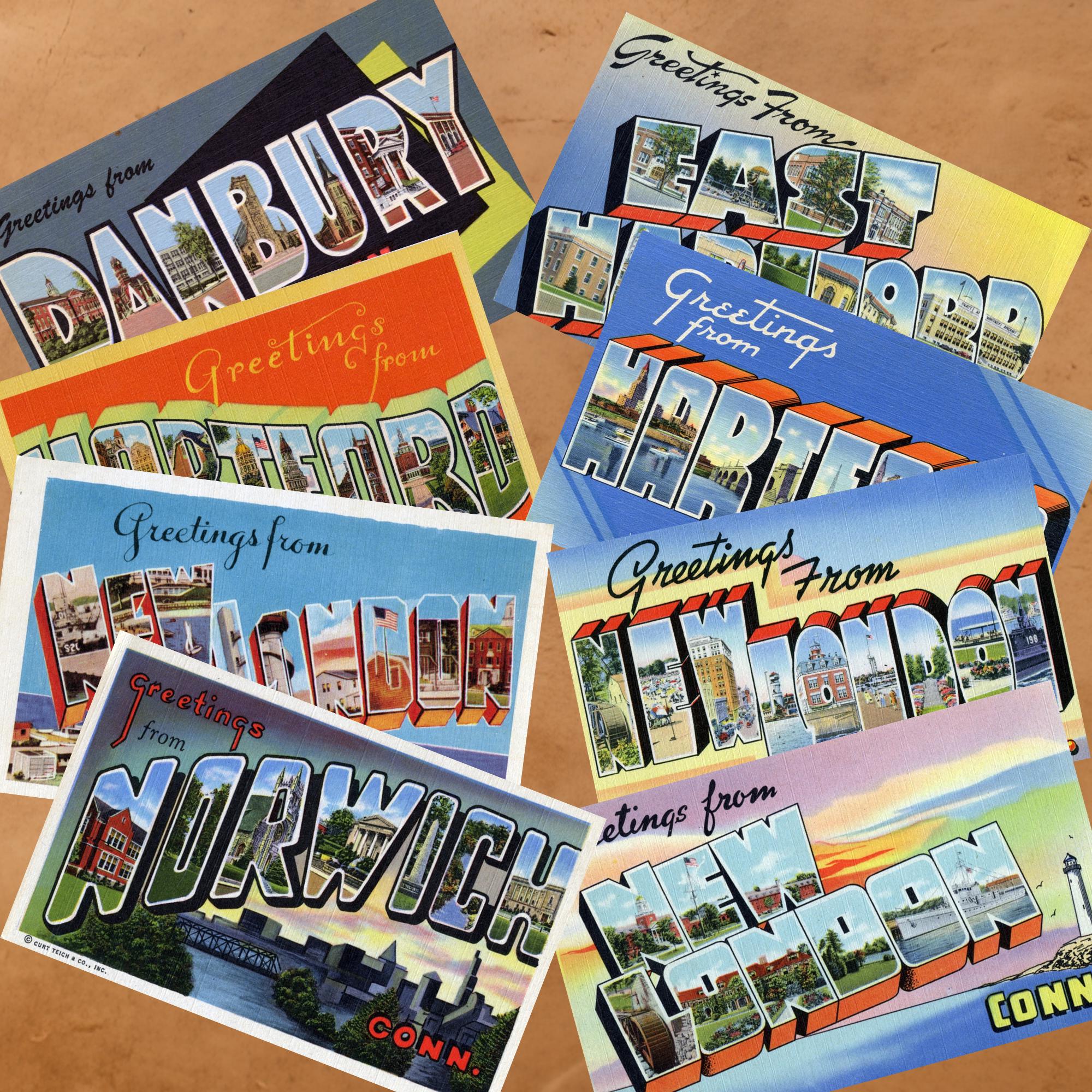 500 Vintage Connecticut State Greeting Card & Postcard Collection 300 ...