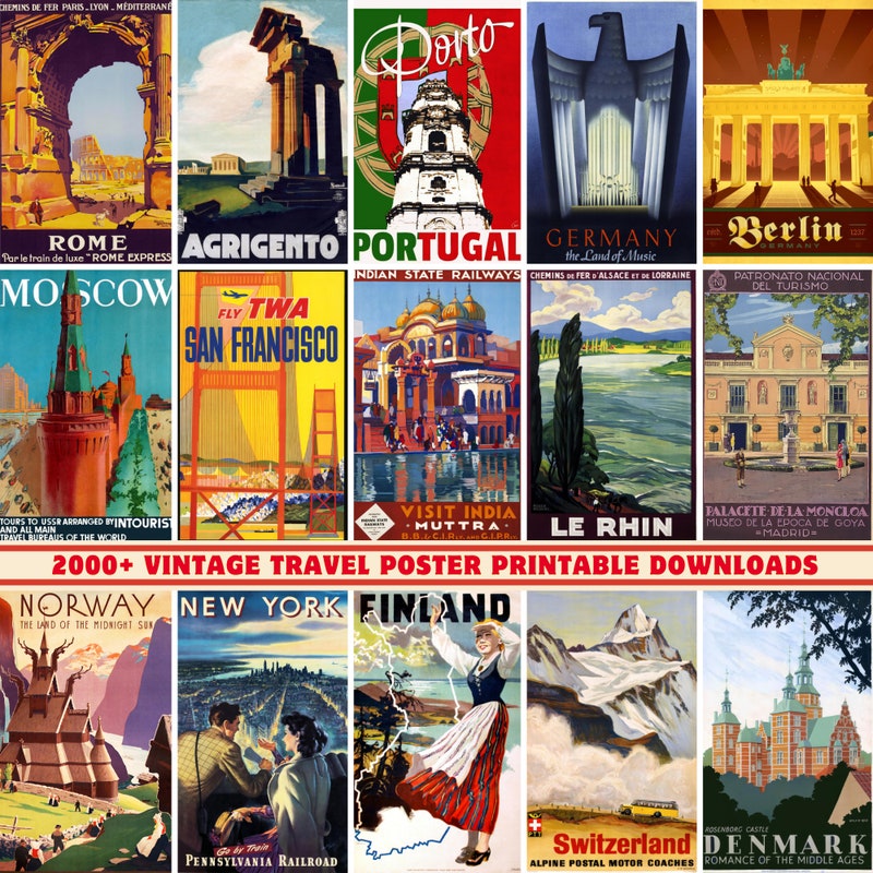 Retro Ad Travel Poster - Etsy