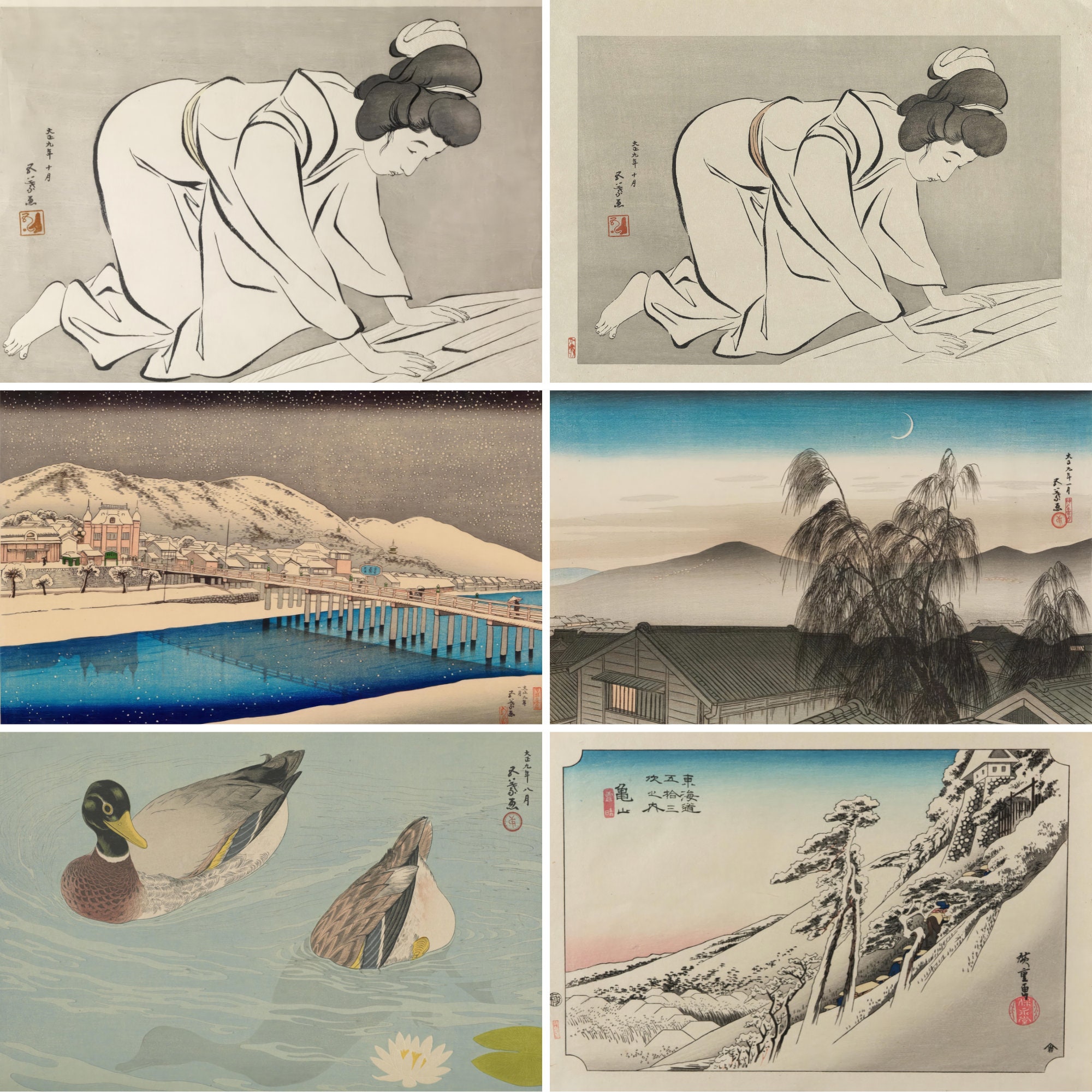 60 High-res Goyo Hashiguchi Art Collection 300 DPI Printable Digital Print Set Goyo Hashiguchi ...