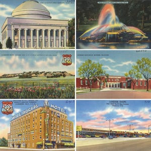 Vintage Oklahoma Postcard Collection: 90+ Printable Landmark Images ...