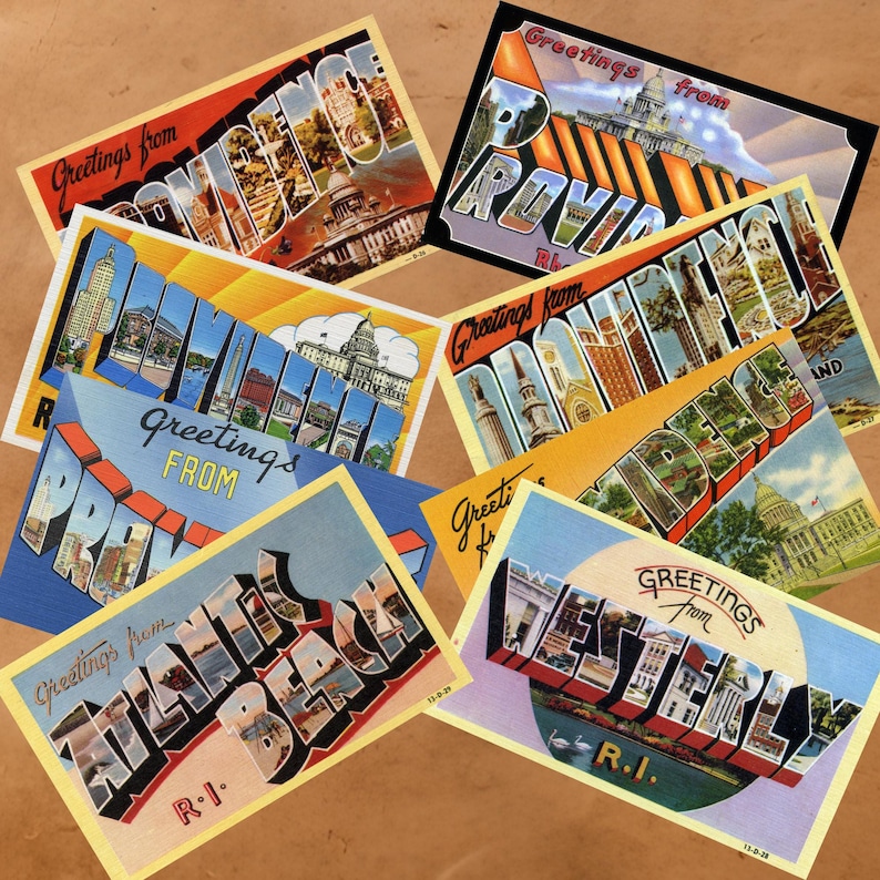 Vintage Rhode Island Postcard Collection: 230+ Printable Landmark ...
