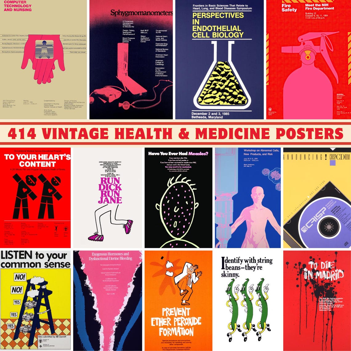 Vintage Health & Medicine Poster Collection: 300 DPI Medical ...