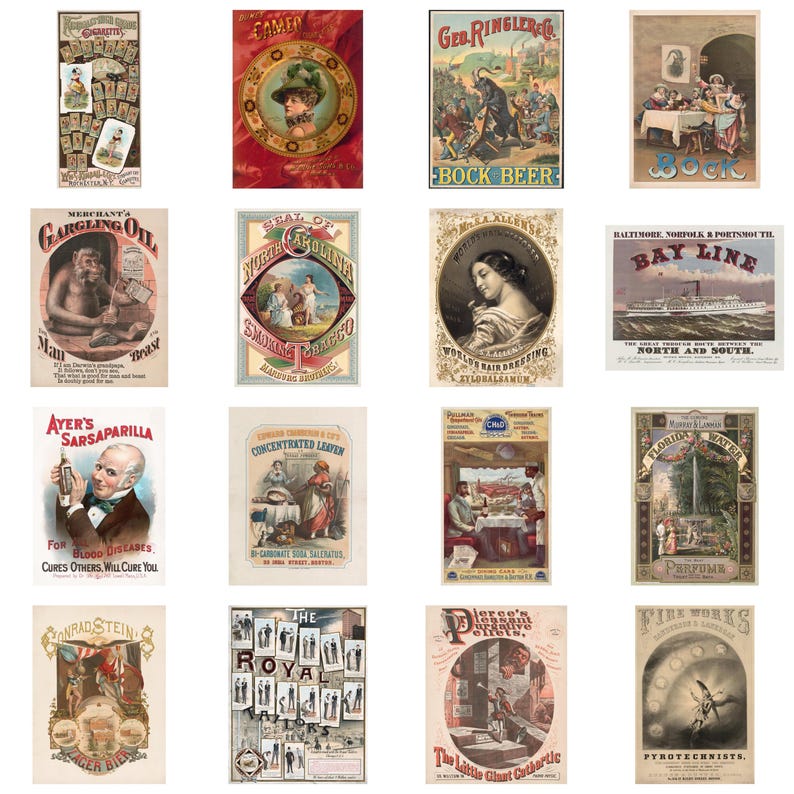 Vintage Advertising Lithographs Collection: 250+ Retro Ad Prints (300 ...