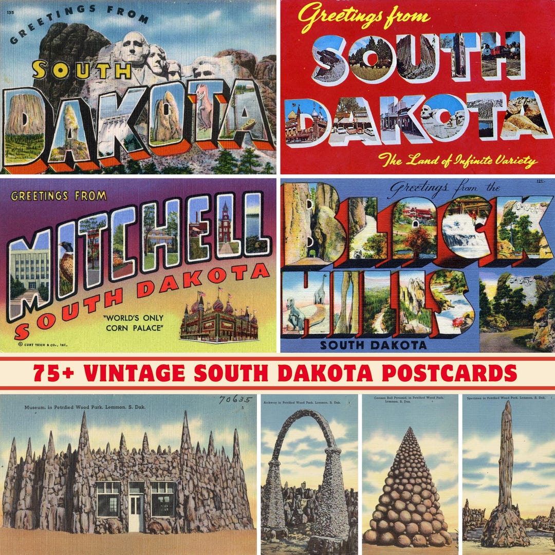75+ Vintage South Dakota Postcard Collection: Landmarks & Scenery (300 ...