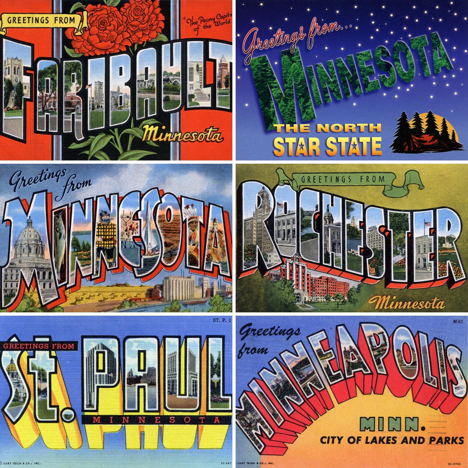 60+ Vintage Minnesota Postcard Collection: Landmarks & Scenery (300 DPI ...