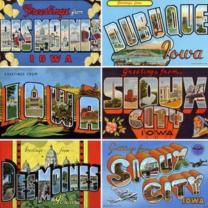 Vintage Iowa Postcard Collection: 80+ Iowa Landmarks (digital Print Set ...