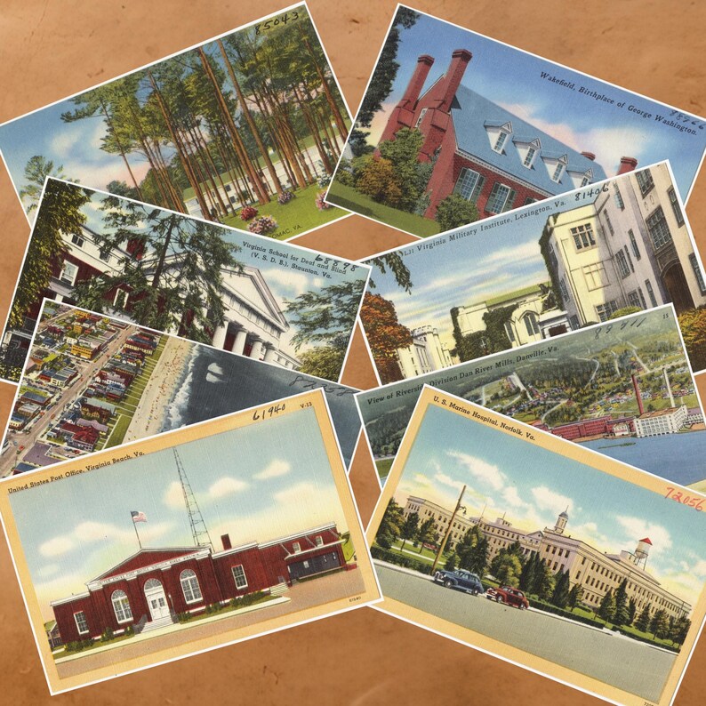 Vintage Virginia Postcard Collection: 1200+ Printable Landmarks ...