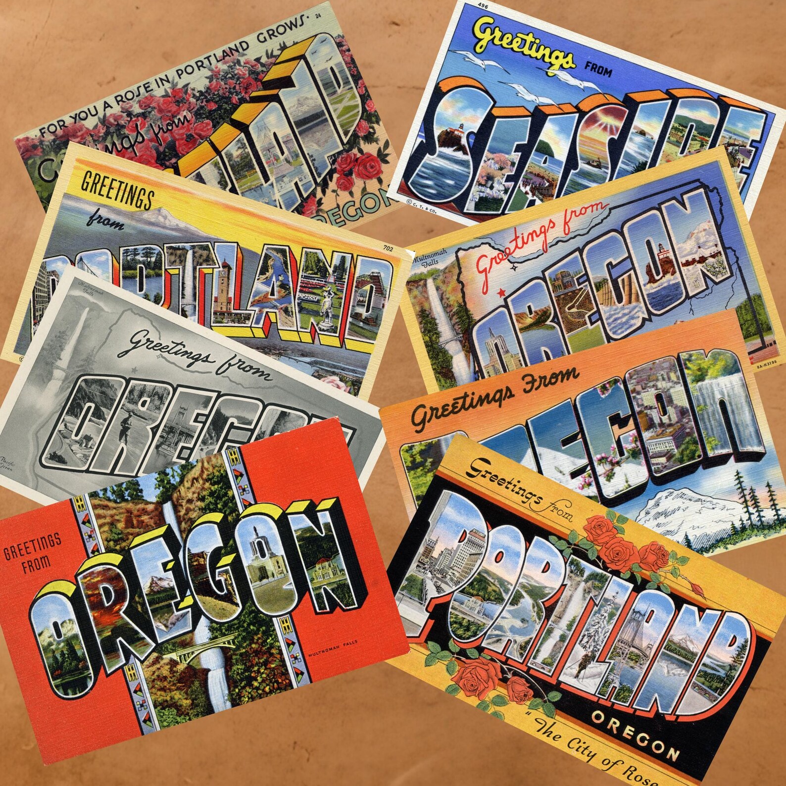 Vintage Oregon Postcard Collection: 100+ Oregon Landmarks (digital ...