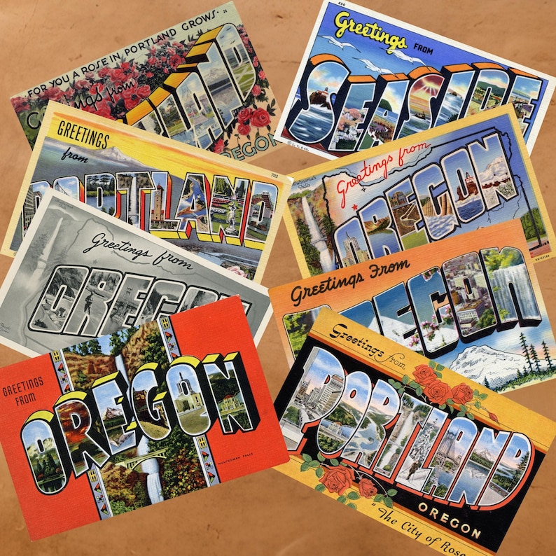 Vintage Oregon Postcard Collection: 100+ Oregon Landmarks (digital ...