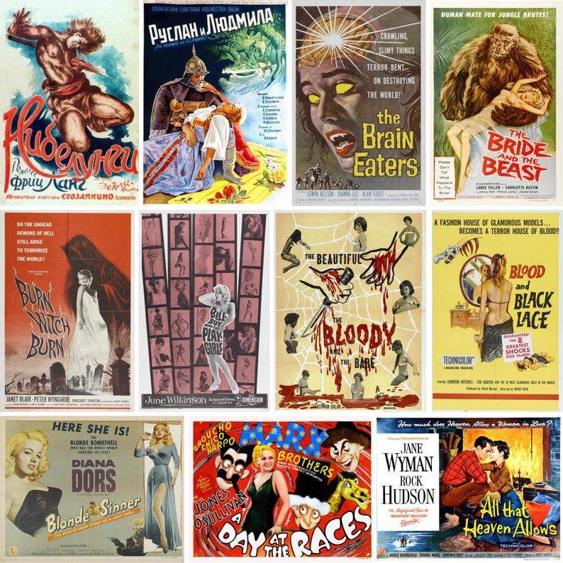 650+ Classic Film Posters 1910-1965: Retro Cinema Wall Art (300 DPI ...