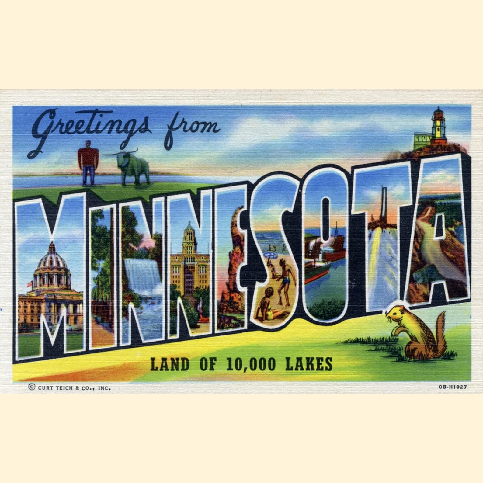 60+ Vintage Minnesota Postcard Collection: Landmarks & Scenery (300 DPI ...