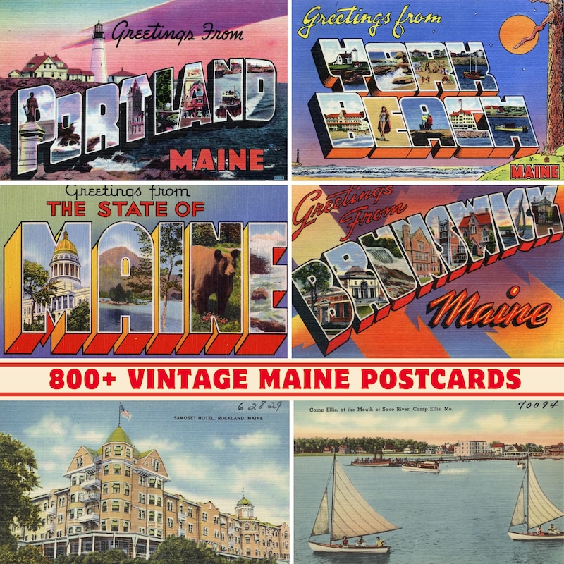 Maine Postcards - Etsy