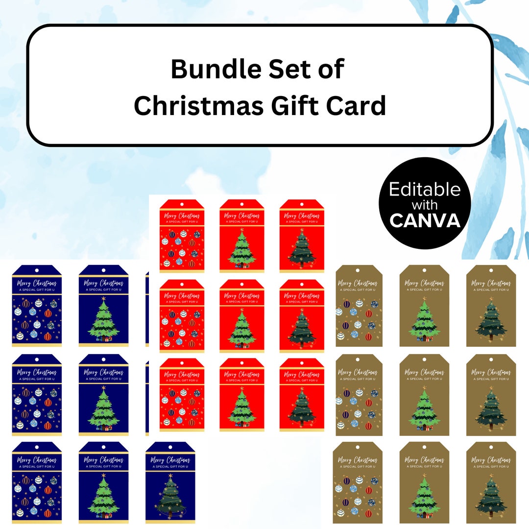 Bundle Editable Christmas Gift Tag for Presents Gift Tag Seasonal ...